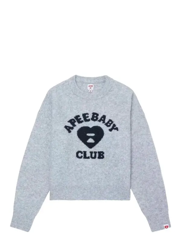 AAPE BY *A BATHING APE Apeebaby Club Intarsia-knit Sweater - Grey