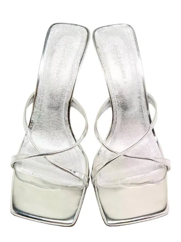 Amina Muaddi Adriana Criss-cross Sandals - Silver