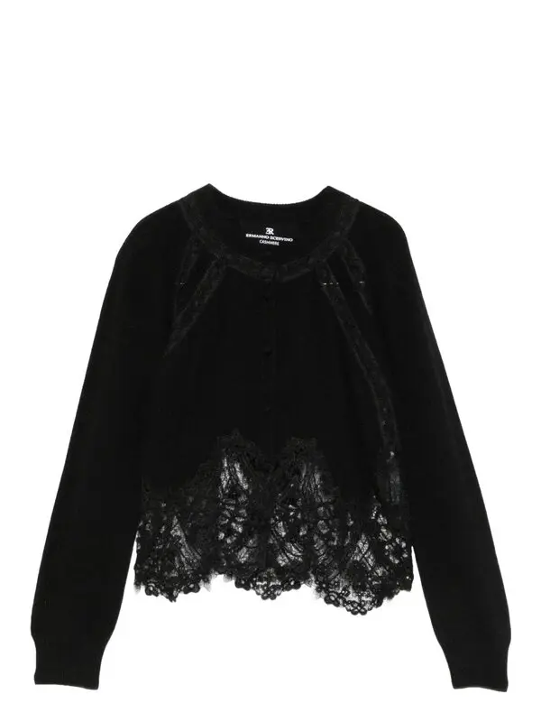 Ermanno Scervino Cashmere Lace Cardigan - Black