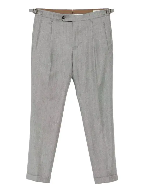 BERWICH Retro Tapered-leg Side-adjuster Trousers - Grey