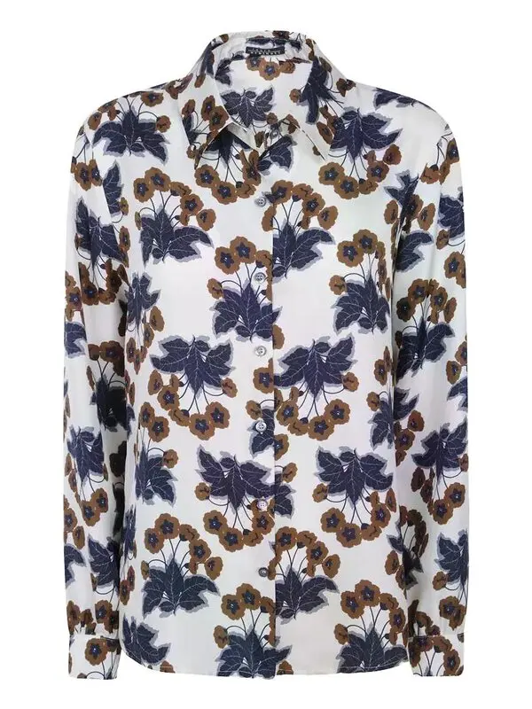 LAURA URBINATI Floral-print Silk Shirt - White