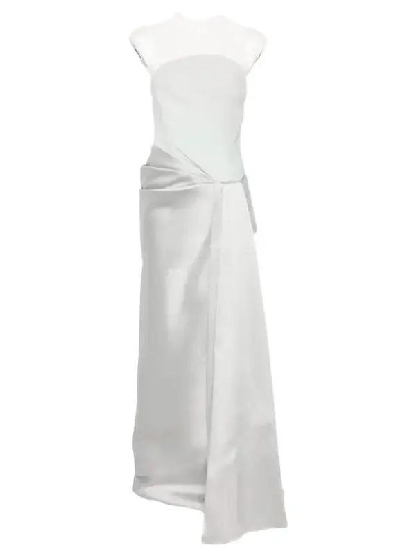Solace London Seri Strapless Draped Maxi Dress - Silver