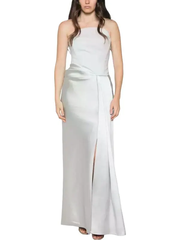 Solace London Seri Strapless Draped Maxi Dress - Silver