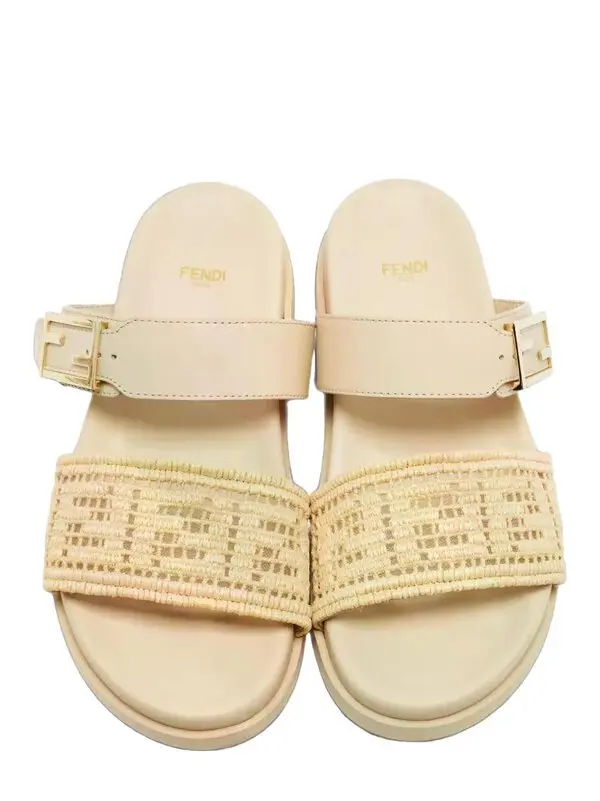 Fendi Ff Buckle Sandals - Neutrals