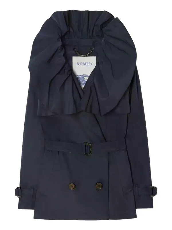 Burberry Faille Clare Trench Jacket - Blue