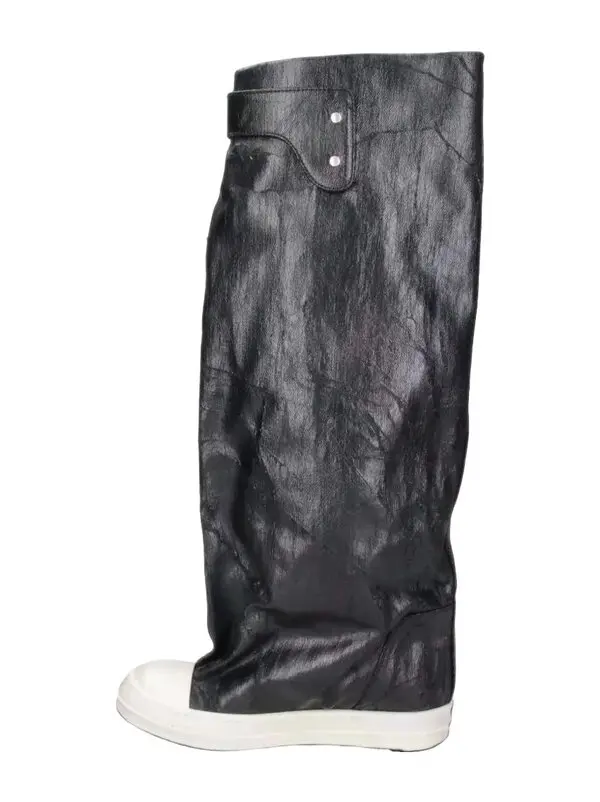 Rick Owens Tower Elephant Coated Canvas Boots - Black