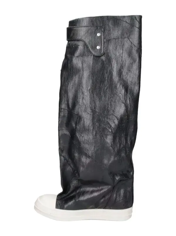 Rick Owens Tower Elephant Coated Canvas Boots - Black