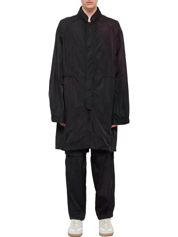 JUUN.J Slogan-print Drawstring-waist Parka - Black