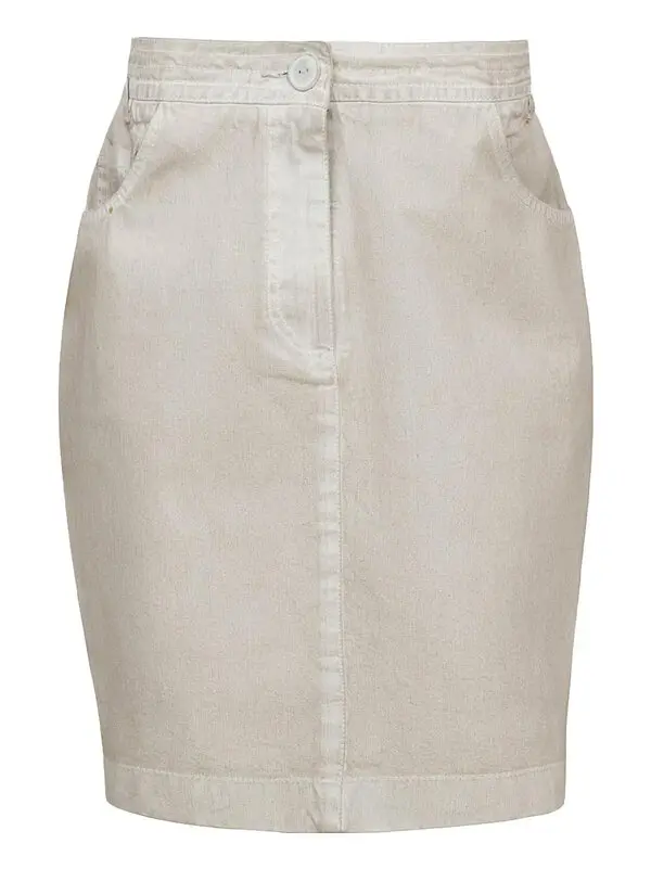 CONQUISTA Neutrals Washed Gabardine Mini Skirt - Beige