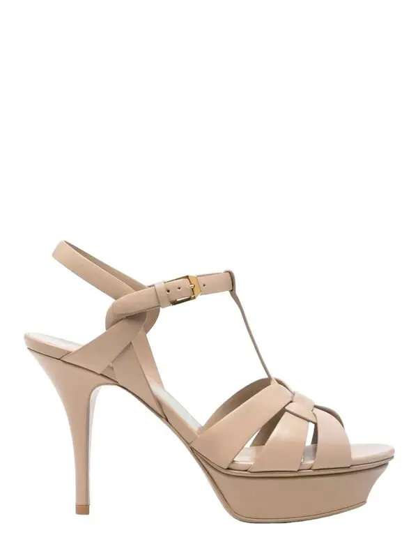 Saint Laurent Tribute Platform Sandals - Neutrals
