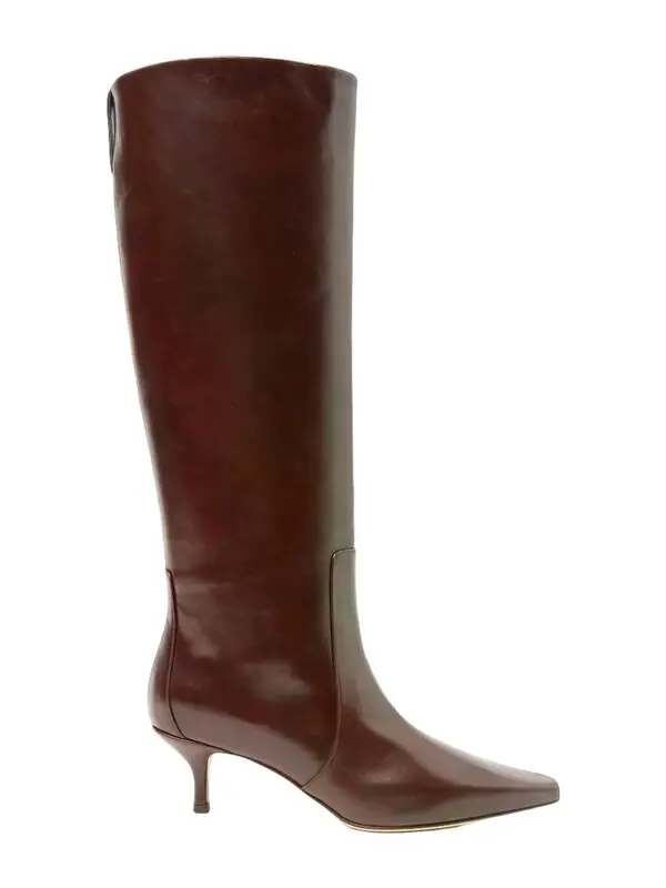 Peserico Embellished Pointed-toe Knee-high Heeled Boots - Brown
