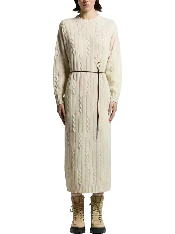 Peserico Cable-knit Belted Maxi Dress - Neutrals