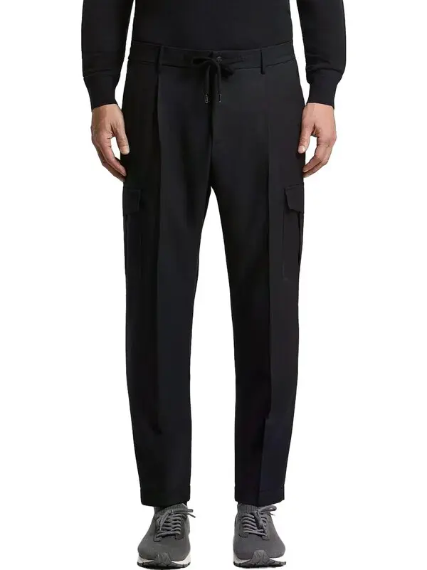 Peserico Pleated Drawstring-waist Trousers - Blue