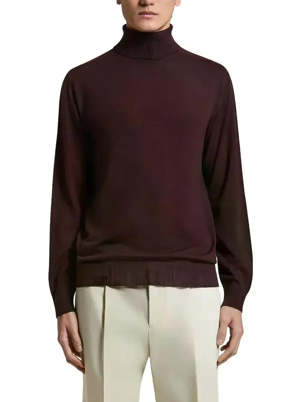 Peserico Roll-neck Knitted Sweater - Red