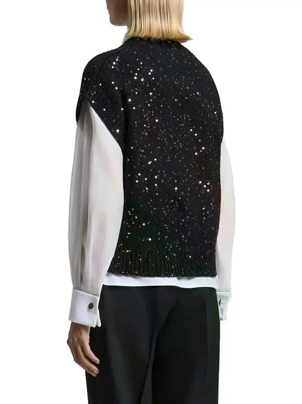 Peserico Sequin-embellished V-neck Sweater - Blue