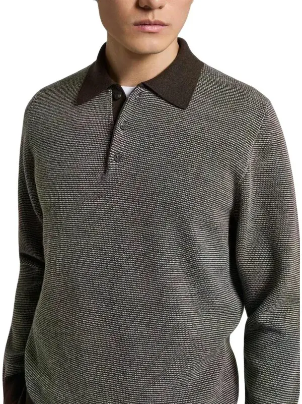 Peserico Fine-knit Polo-collar Sweater - Brown