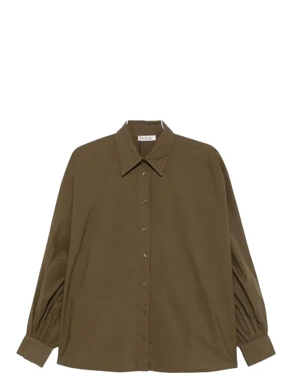 SOSUE Antonia Cotton Blouse - Green