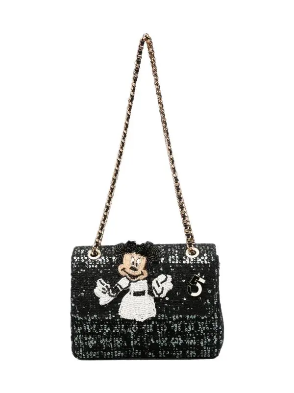 MINIME PARIS Wool Blend Shoulder Bag - Black