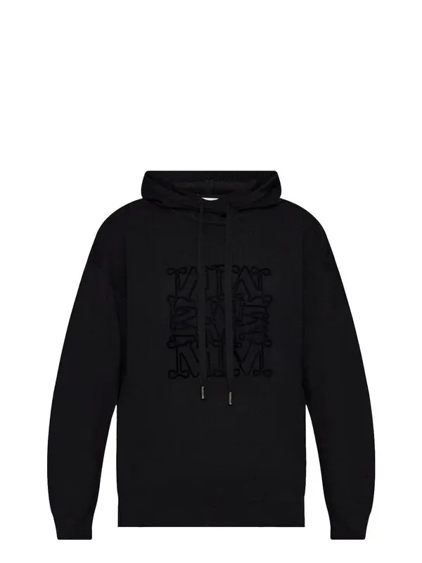 Max Mara Logo Wool Hoodie - Black
