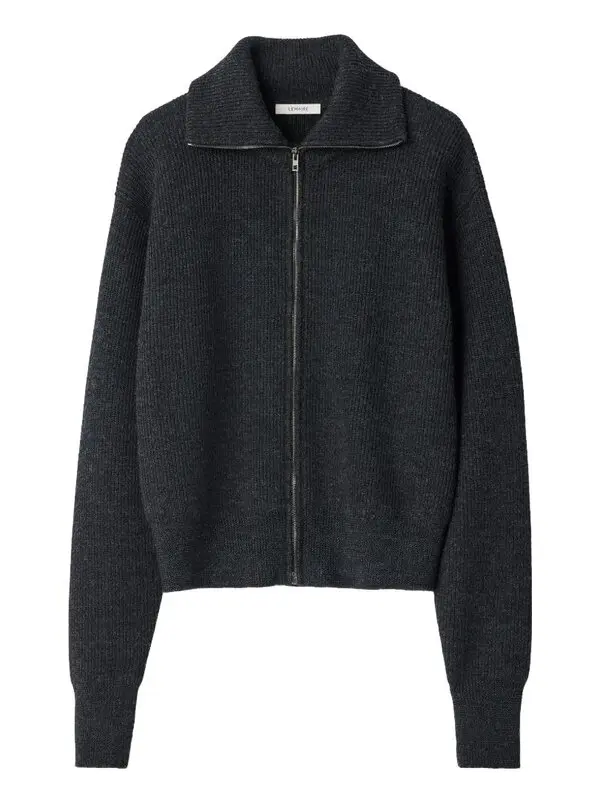 LEMAIRE Wool Zipped Cardigan - Black