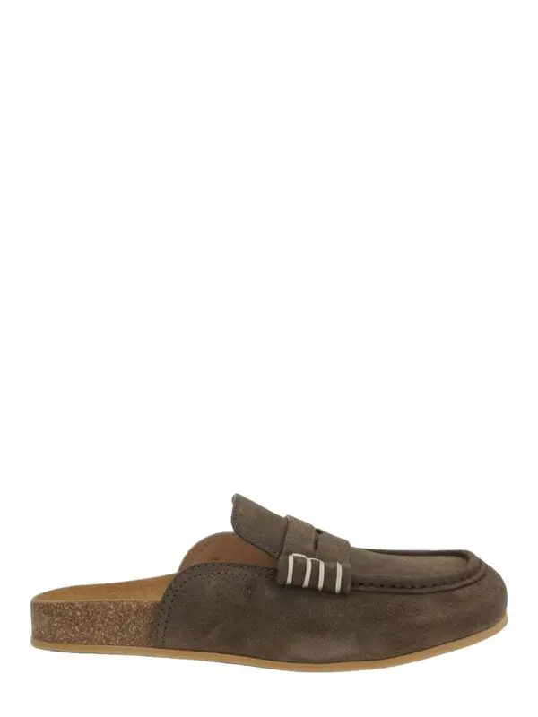 JW Anderson Stitch Leather Slippers - Grey