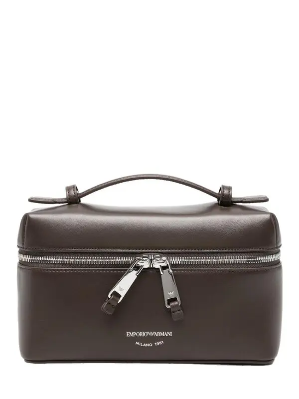 Emporio Armani Leather Vanity Case - Grey