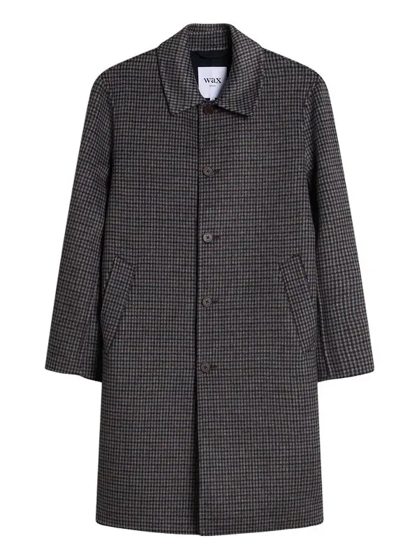 WAX LONDON Stan Double Face Check Coat - Navy/brown