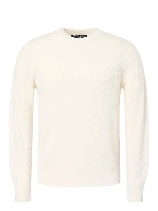 Rag & Bone Danton Crewneck Cotton Jumper - Chalk