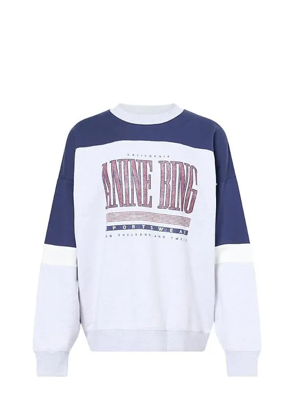 ANINE BING Miles Relaxed-fit Cotton-jersey Sweatshirt - Grey
