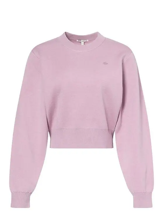 THE COUTURE CLUB Compact Brand-embroidered Knitted Jumper - Mauve