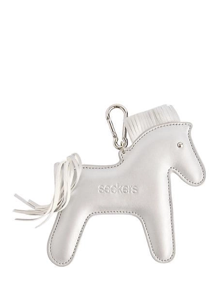 SISTERS & SEEKERS Whisk Tassel Horse Faux-leather Bag Charm - Silver