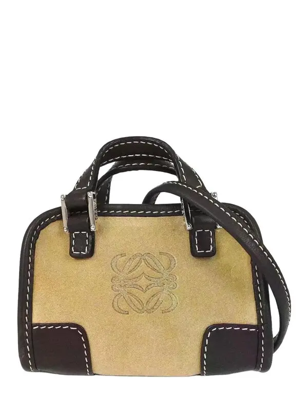 Loewe 2006 Anagram Embossed Leather-trim Tote Bag - Neutrals