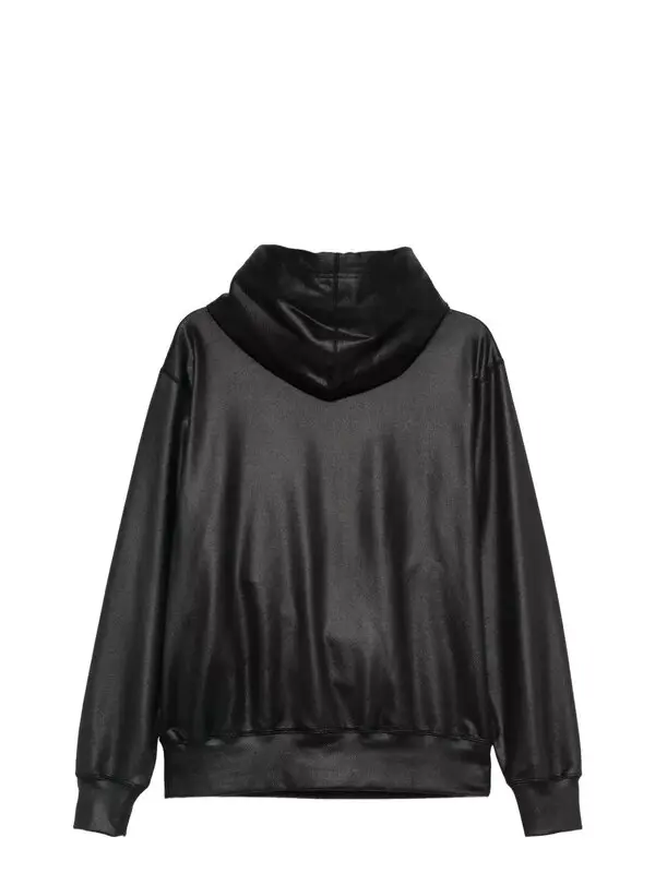 Comme Des Garçons Coated Drawstring Hoodie - Black