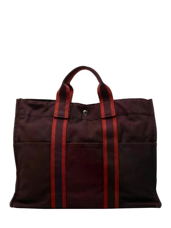 Hermès 1990-2010 Canvas Fourre Tout Mm Tote Bag - Red