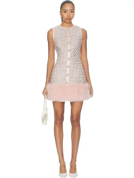 NADINE MERABI Pink Boucle Mini Dress In . Also - Multi
