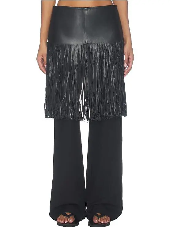 ST. AGNI Fringe Belt Skirt - Black