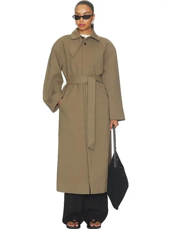 EAVES Keldan Classic Suiting Trench Coat In . Also - Brown