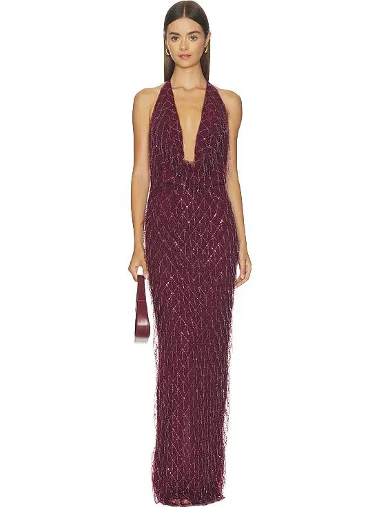 ROTATE BY BIRGER CHRISTENSEN Minalina Dress - Wine