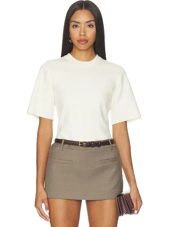EAVES Shuri Knit Tee In . Also - Ivory