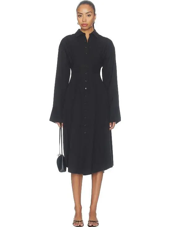ALL THE WAYS Charitie Button Up Midi Dress In . Also - Black