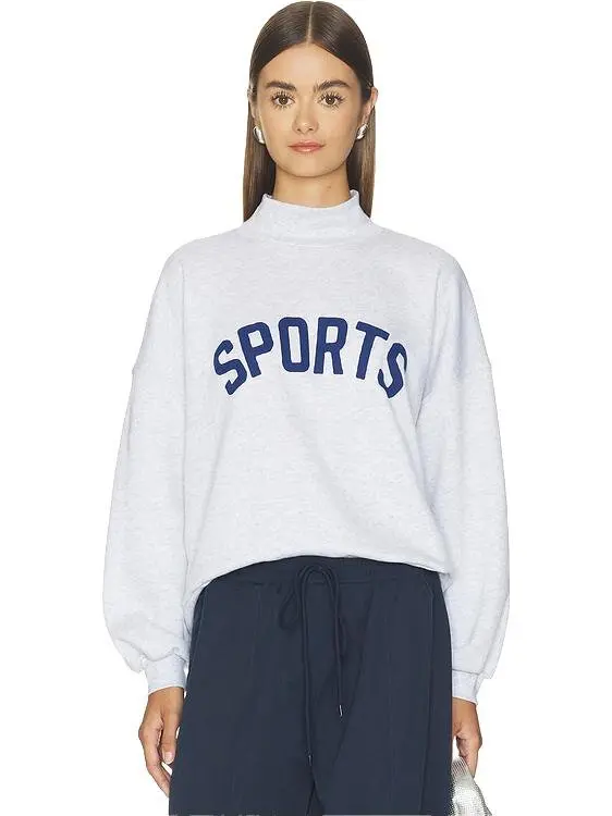 SUNNY SOMEWHERE Navy Sports Mockneck Sweater In . Also - Grey