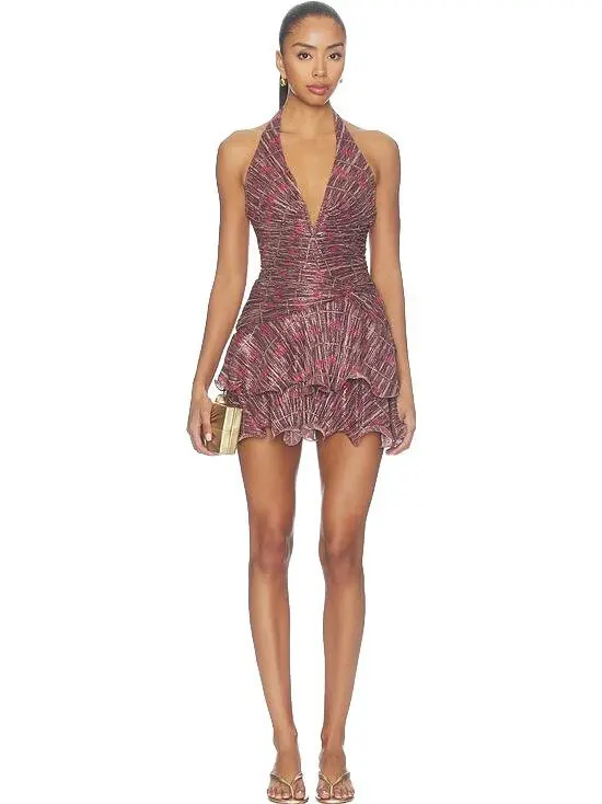 PatBO Rose Mirage Short Dress In . Also - Brown