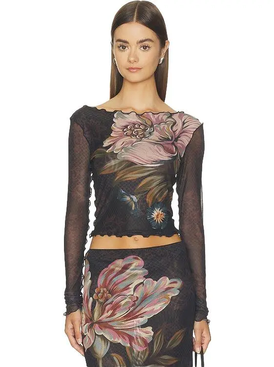 Agua Bendita Liana Crop-top In . Also - Brown