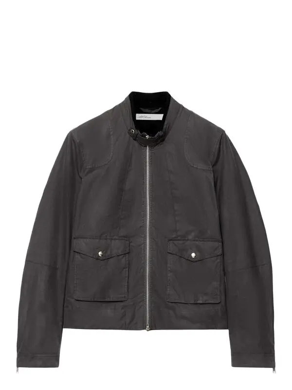 ALLSAINTS Waxed Cotton Kirk Racer Jacket - Grey