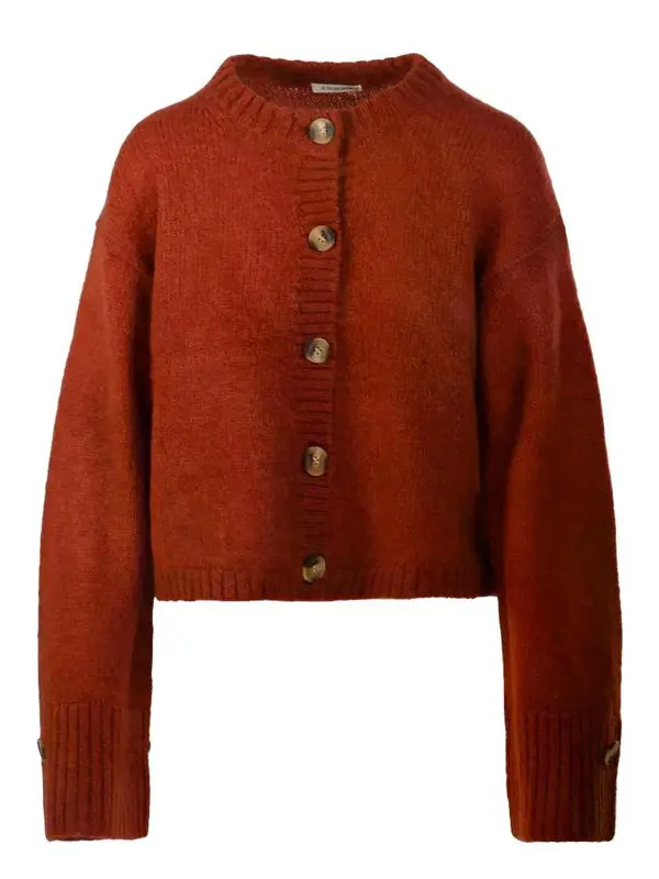 BY MALENE BIRGER Cierrou Button-up Ribbed Cardigan - Red