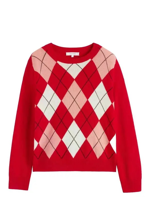 Chinti & Parker Argyle-pattern Sweater - Red