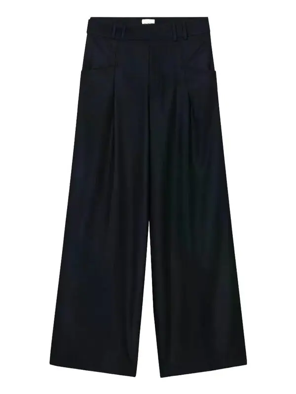 Closed Wes Belted Wide-leg Trousers - Blue