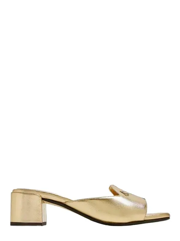 JIMMY CHOO Logo-plaque Metallic Sandals - Gold