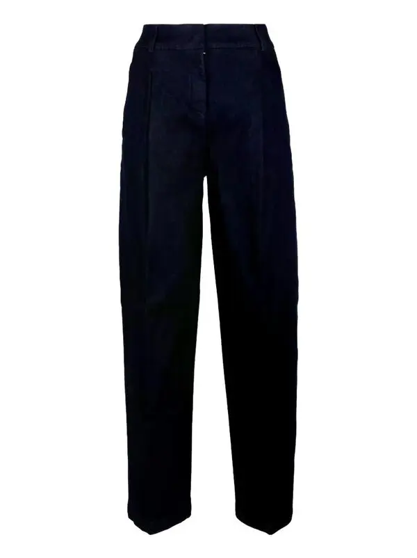 VIA MASINI 80 Pleated Wide-leg Jeans - Blue