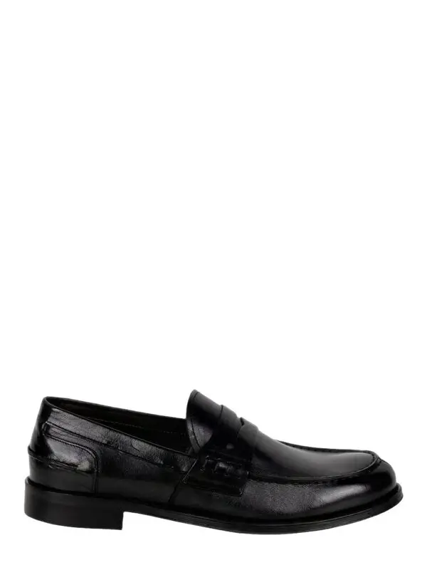 FRANCO FEDELE Panelled Penny Loafers - Black
